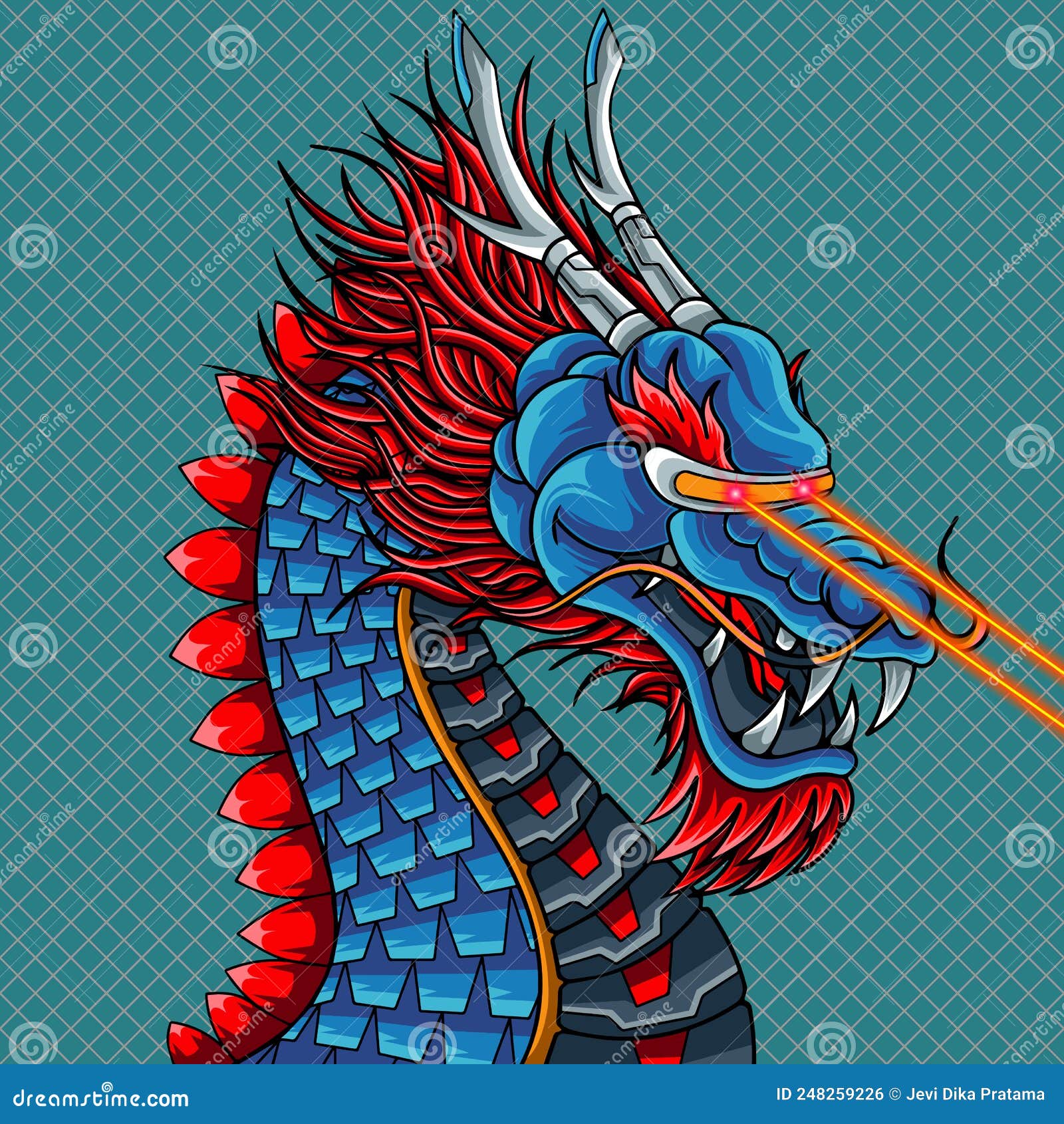 Detailed Dragon Mecha Illustration Stock Vector - Illustration of ...