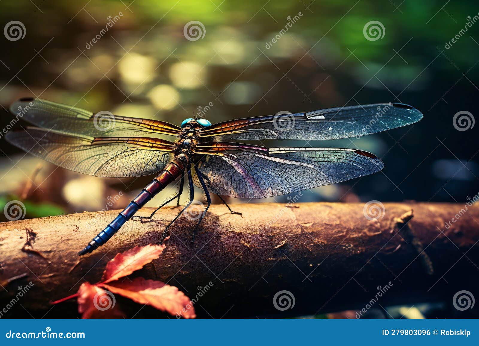 Detailed Dragonfly Insect in Nature Stock Illustration - Illustration ...