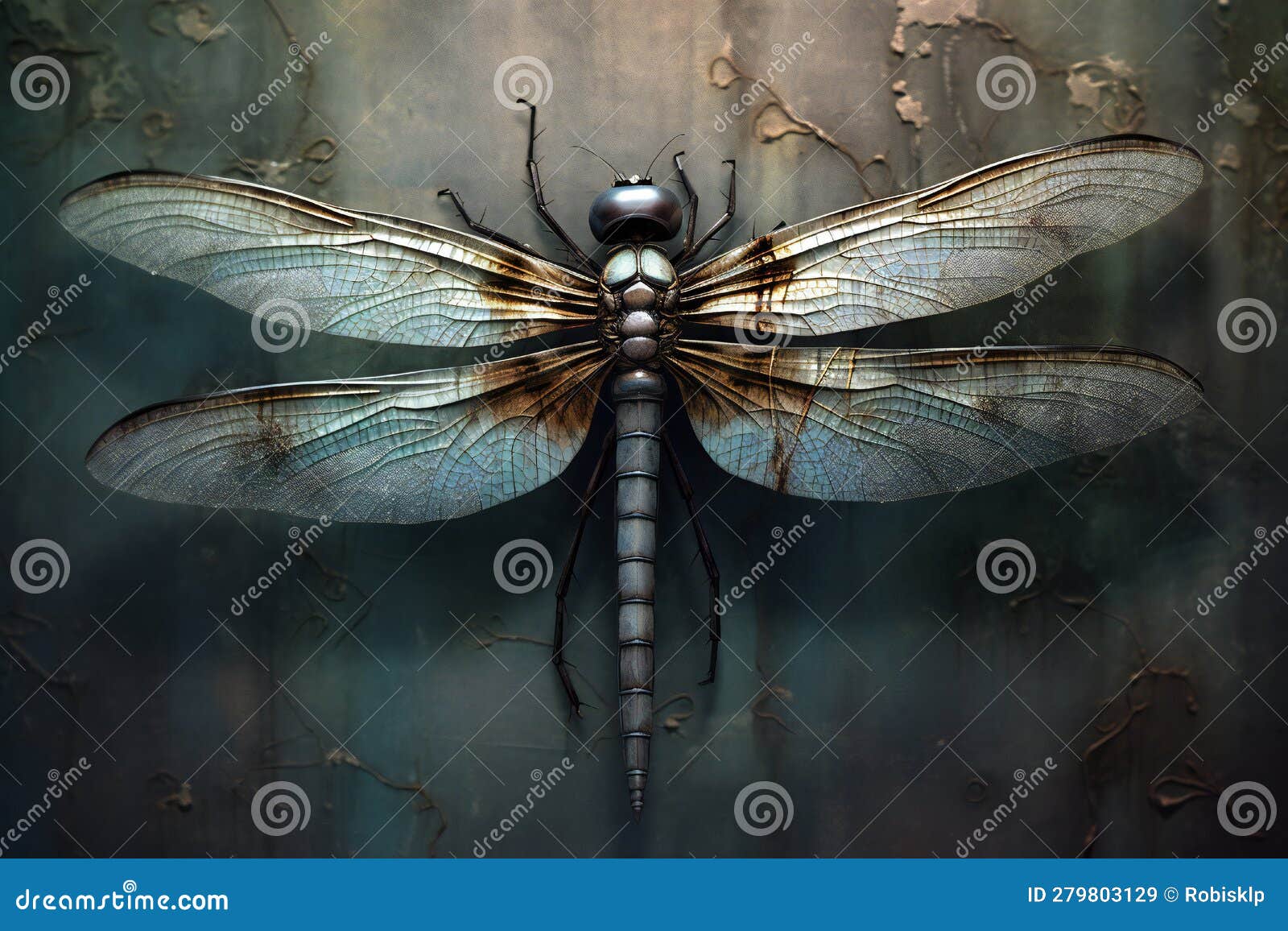 Detailed Dragonfly Insect in Nature Stock Illustration - Illustration ...