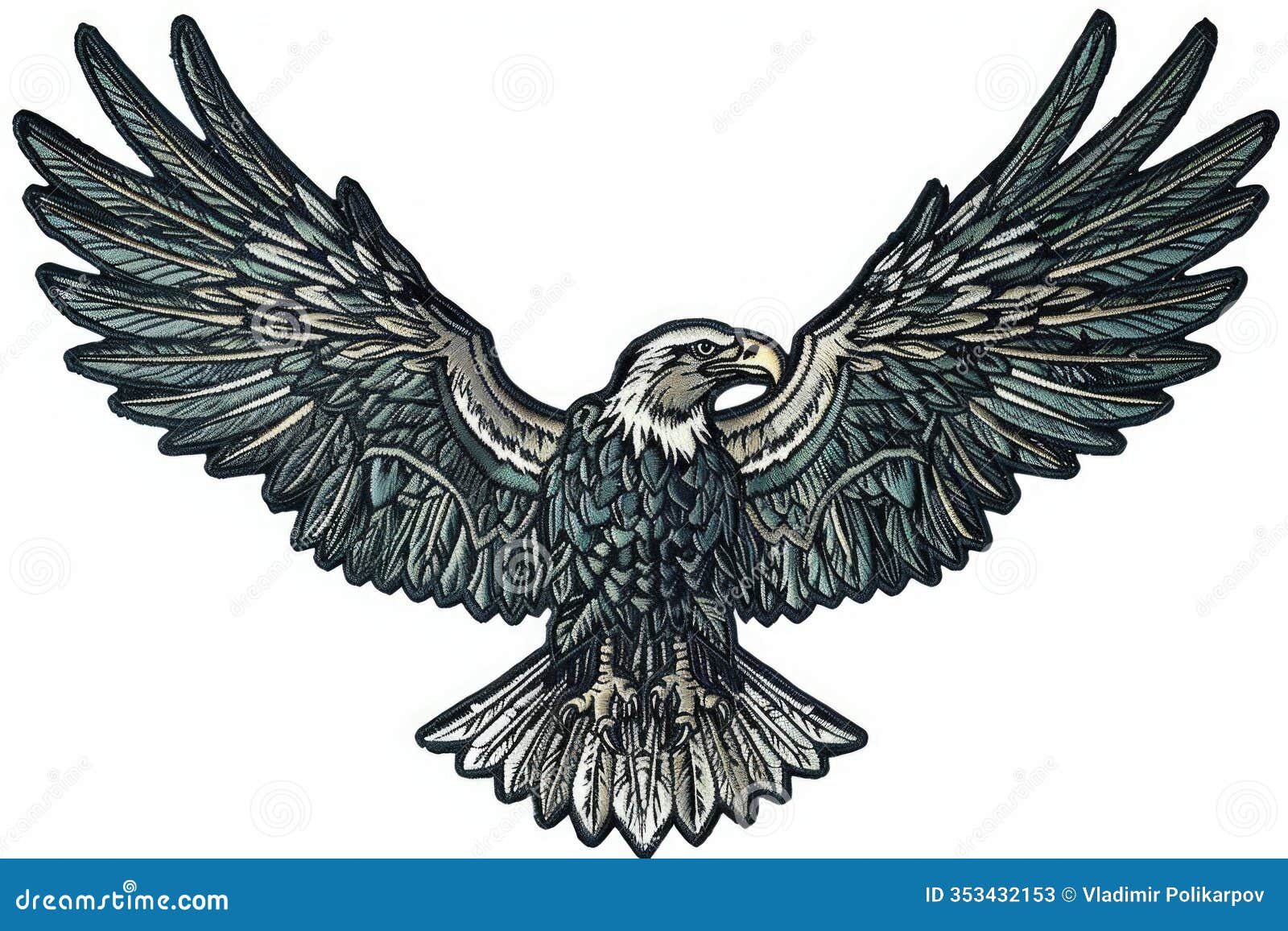 Detailed Drawing of an Eagle with Wings Spread, Suitable for Various ...