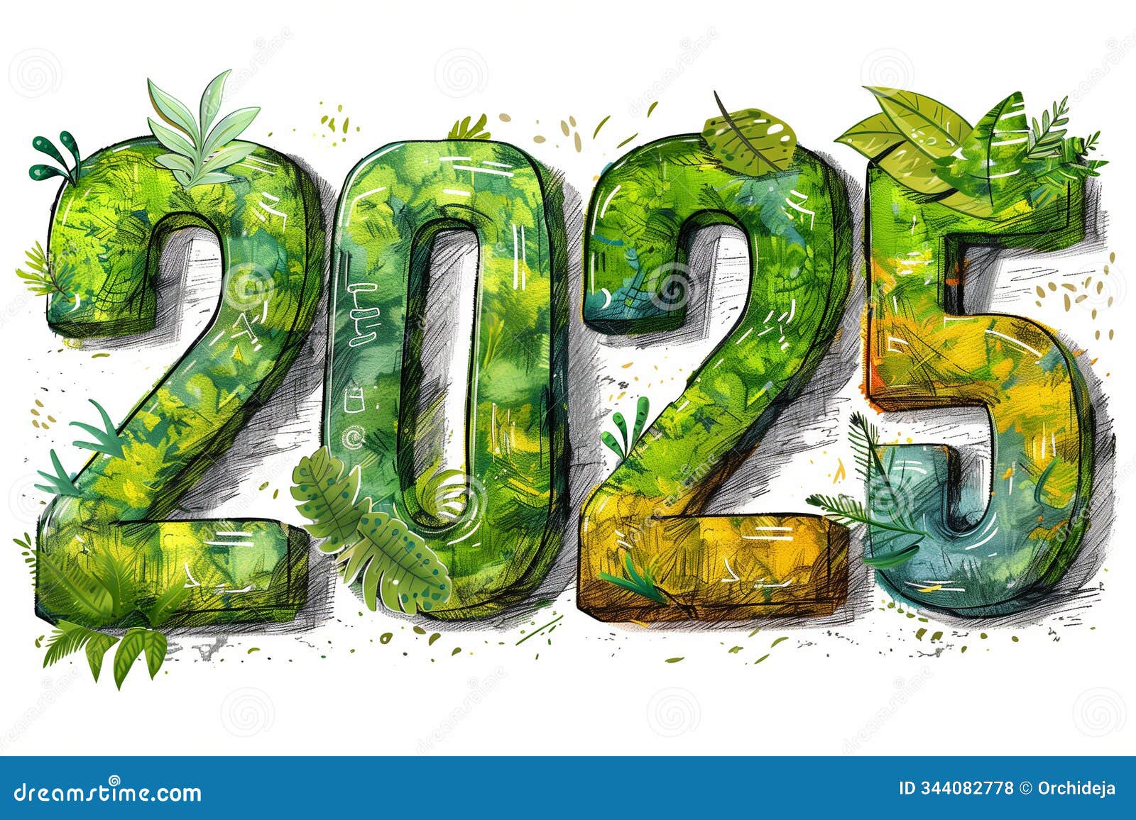 A Detailed Drawing of the Number Twenty Repeated Multiple Times Stock ...