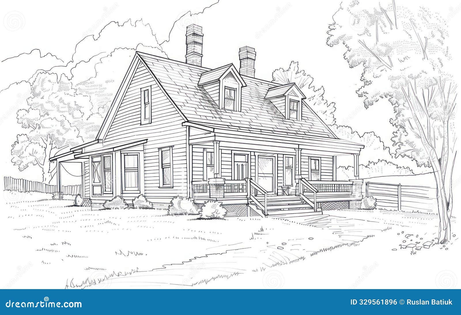 Detailed Drawing: Outline Illustration, Form and Structure of Subject ...