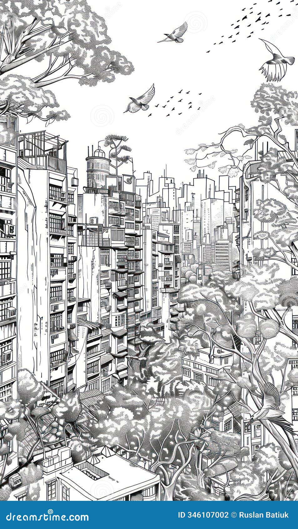 Detailed Drawing: Outline Illustration, Form and Structure of Subject ...