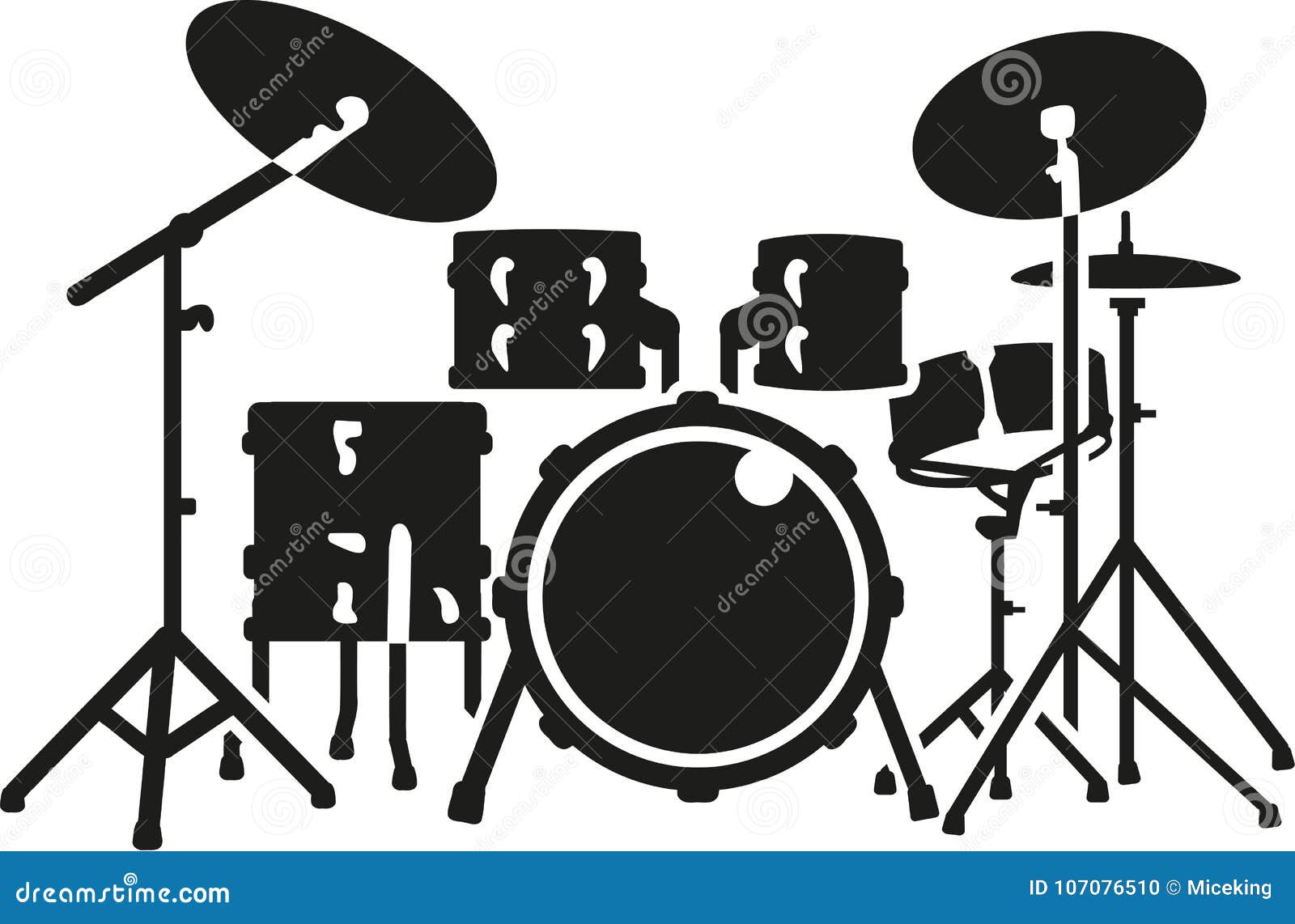 Detailed drum set stock vector. Illustration of graphic - 107076510