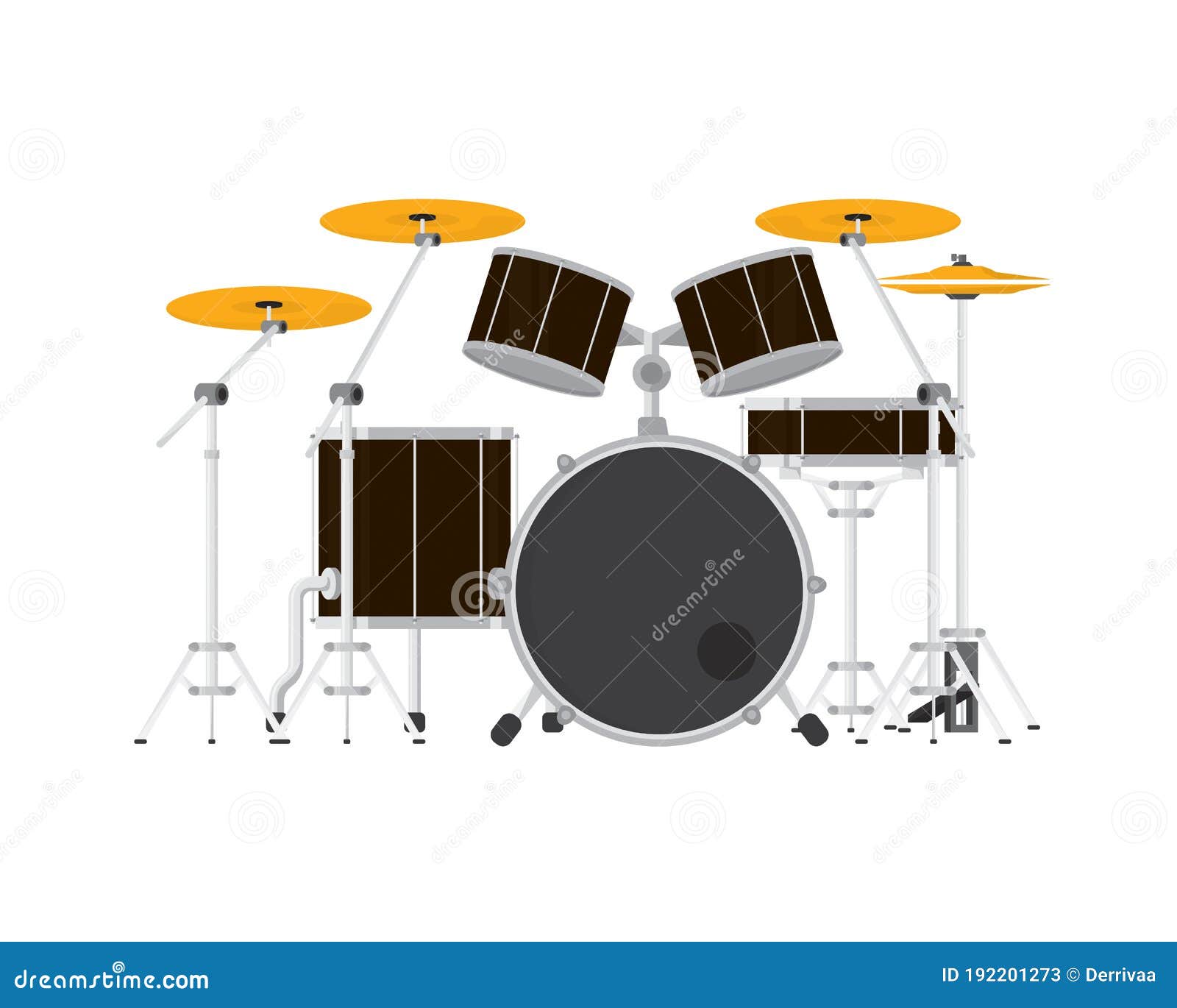 Detailed Drum Set the Percussion Instrument Illustration Stock Vector ...