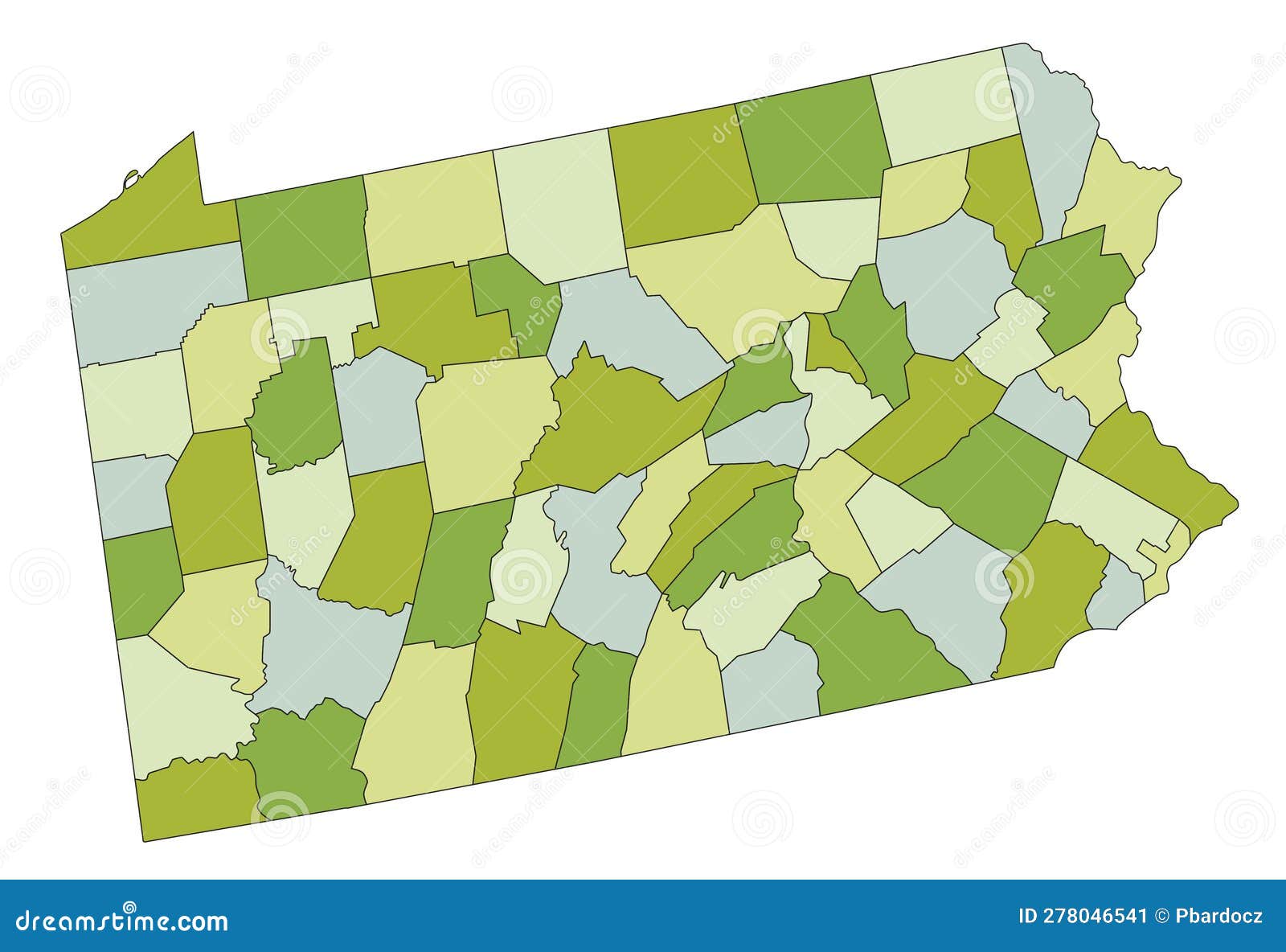 Pennsylvania Map Political Map Of Pennsylvania With Boundaries In Outline Cartoon Vector