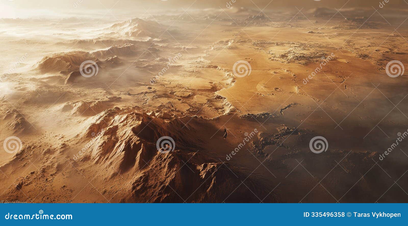 Detailed Educational Poster of Mars Showcasing Labeled Surface Features ...