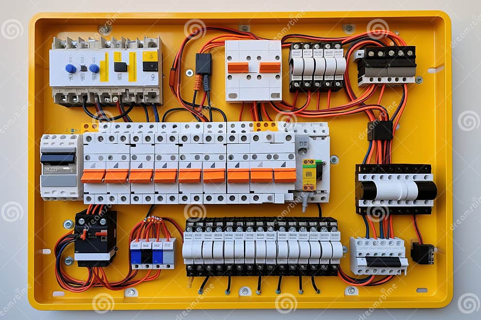 Detailed Electrical Assembly with Various Components Displayed on a ...