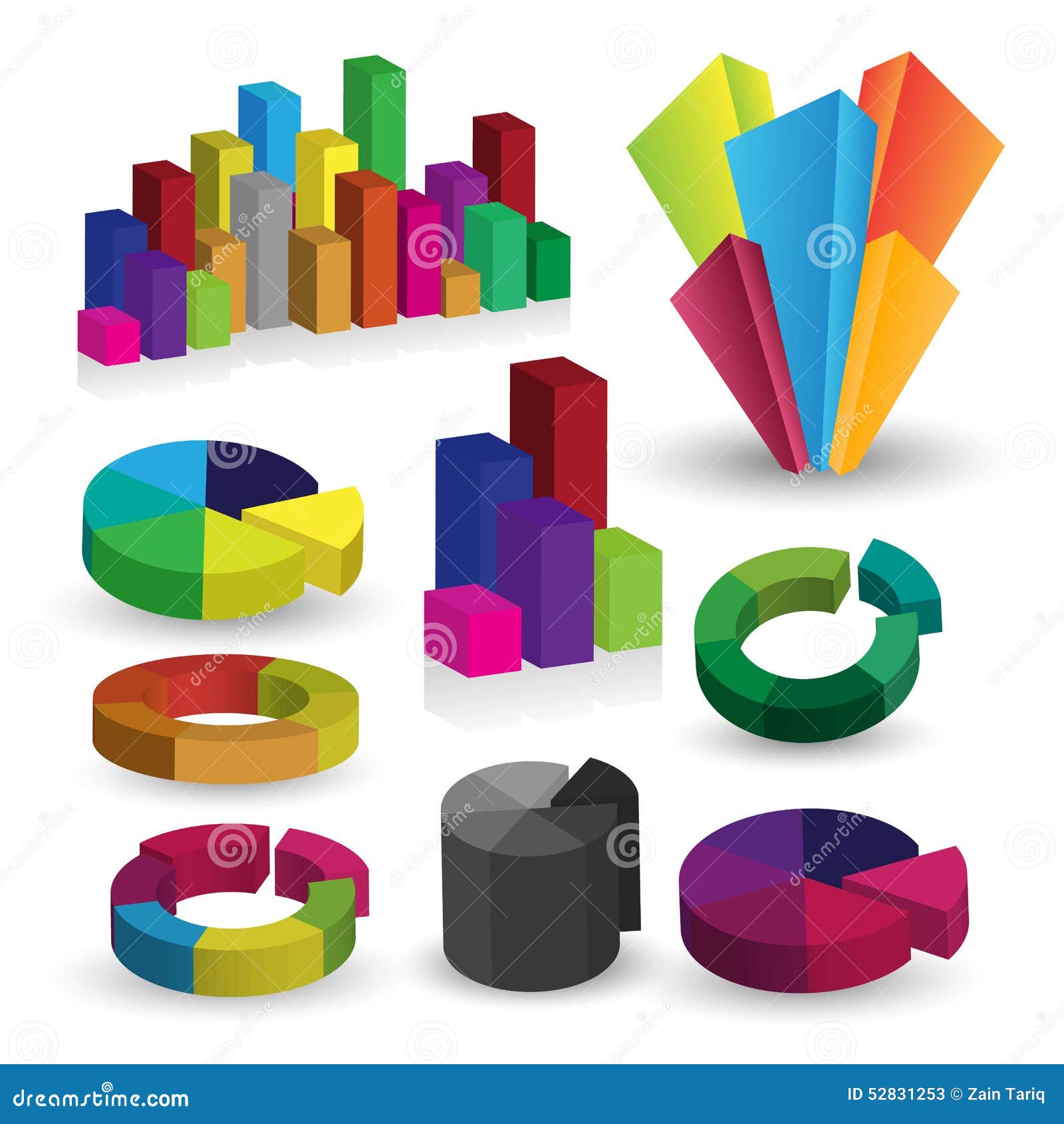 Detailed Elements of Info-graphics with Graphs Stock Vector ...