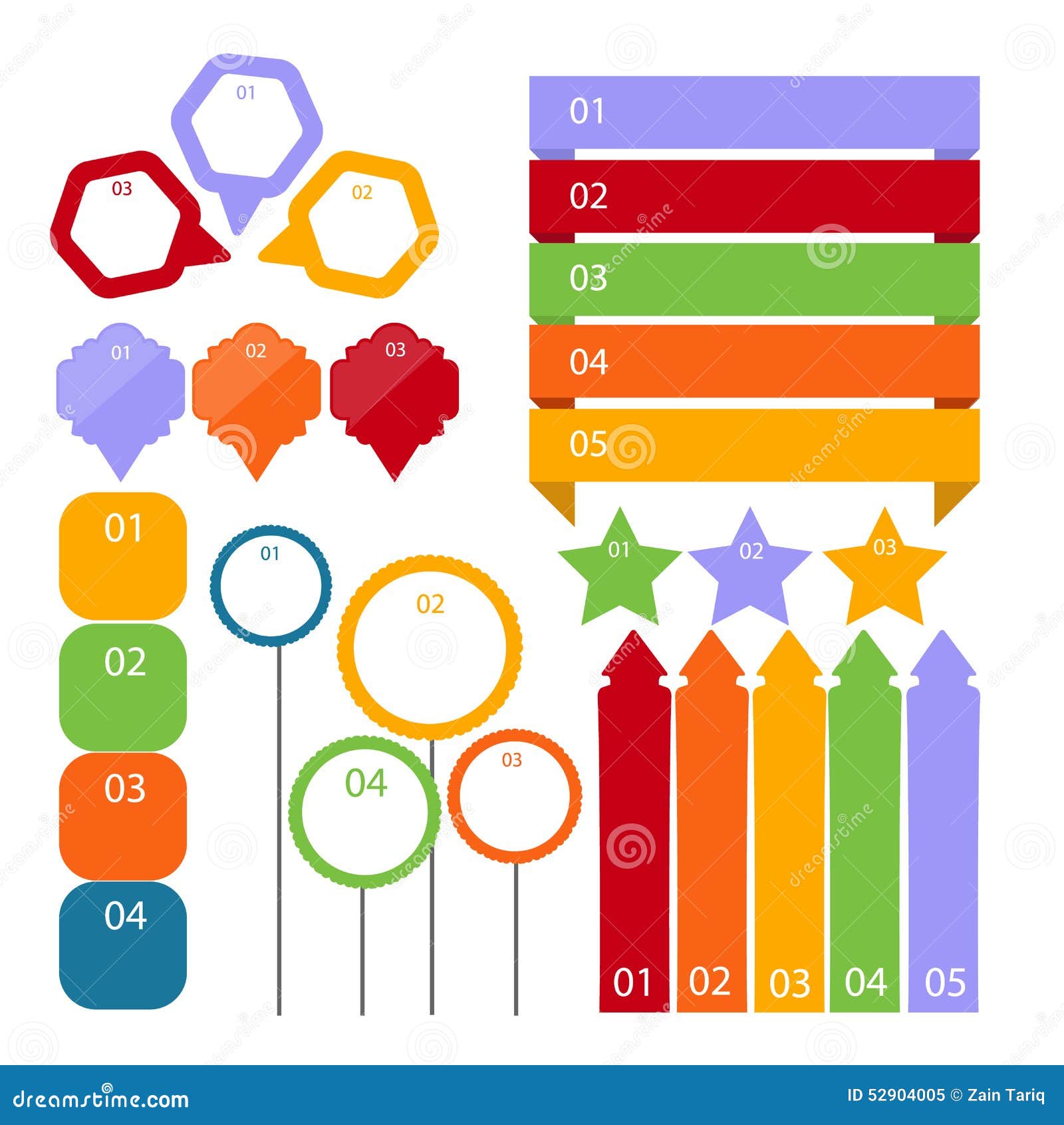 Detailed Elements of Info-graphics with Tags Stock Vector ...