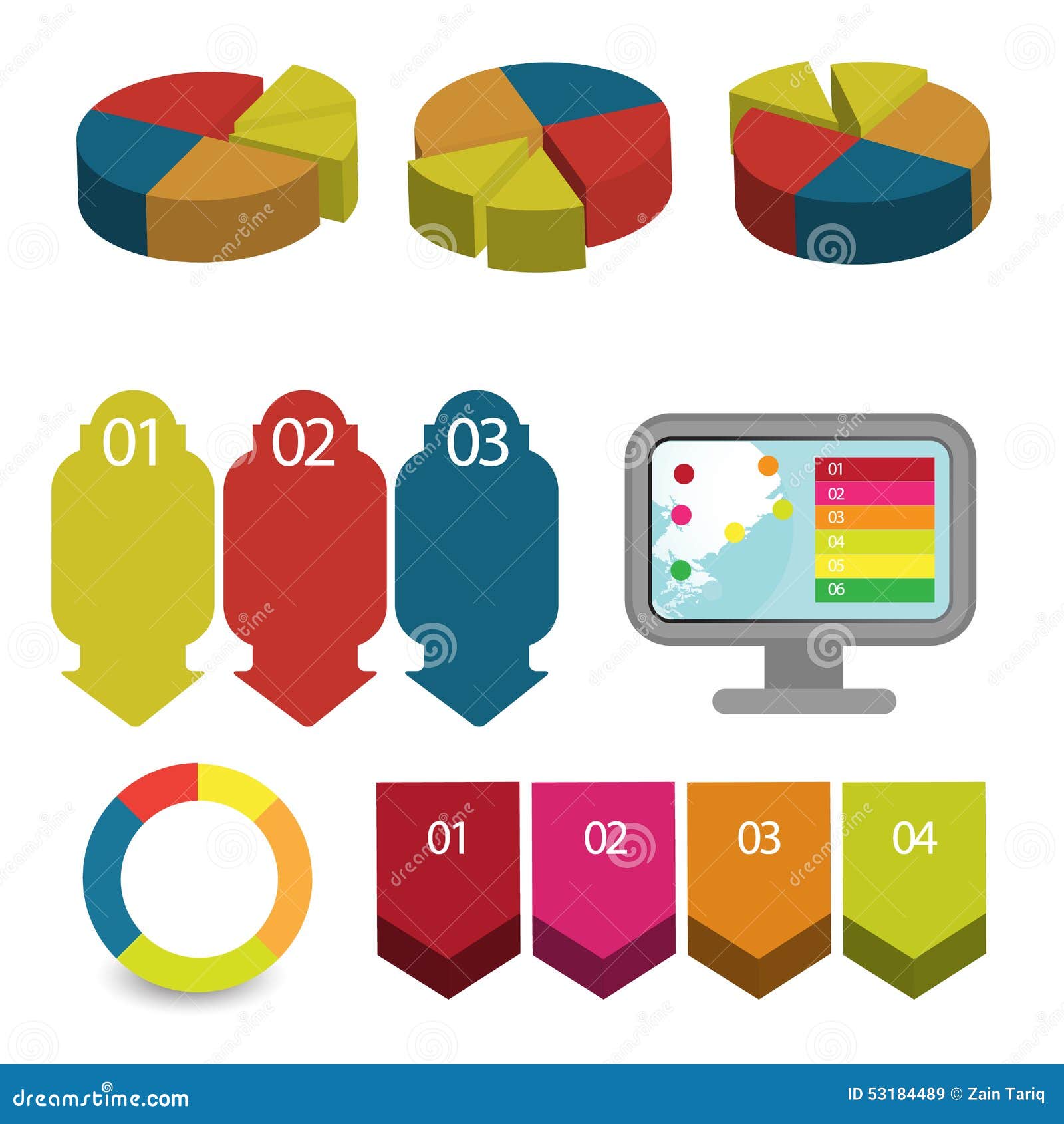 Detailed Elements of Info-graphics with Tags Stock Illustration ...