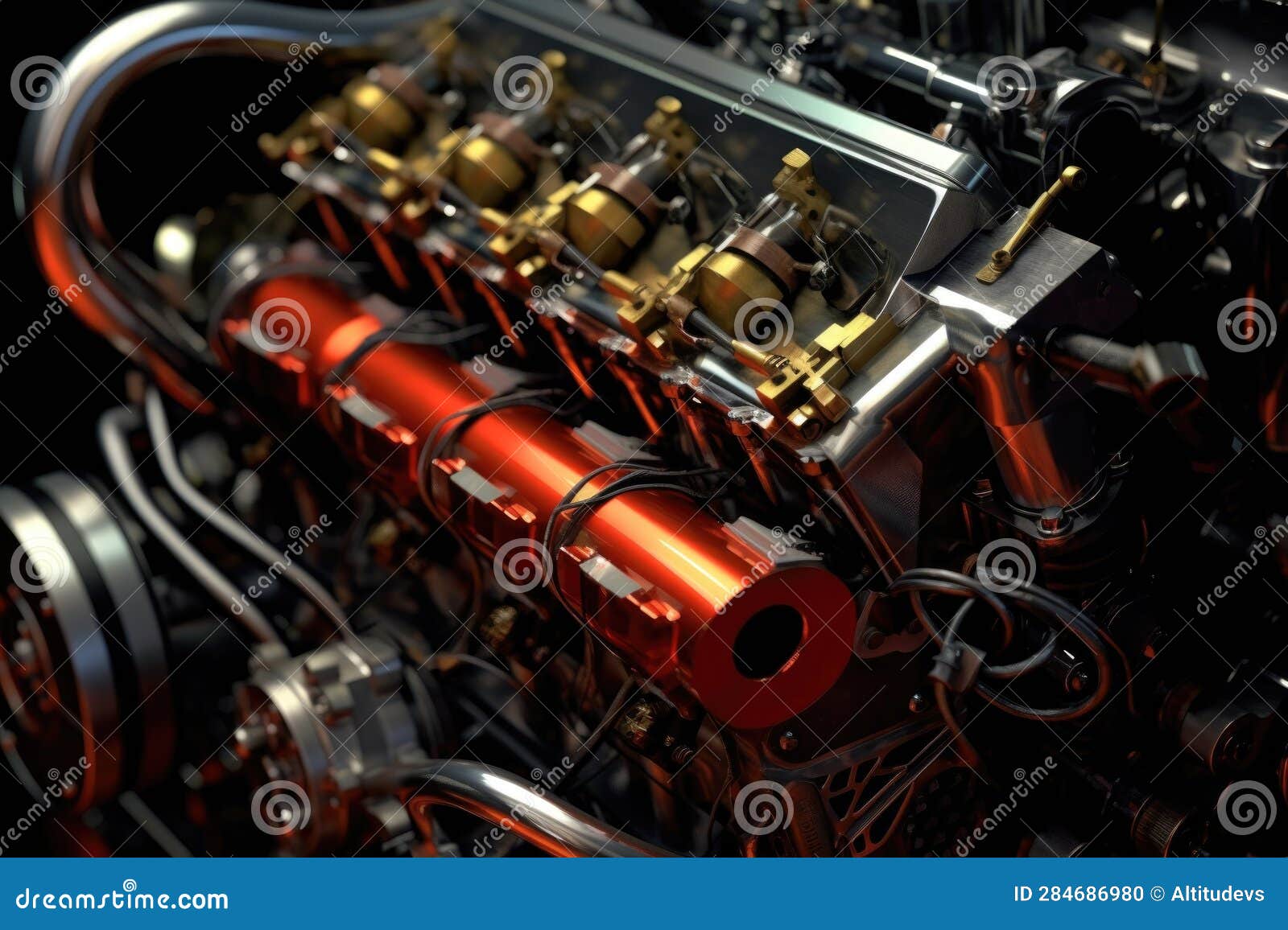 Detailed Engine of a High-performance Racing Car Stock Photo - Image of ...