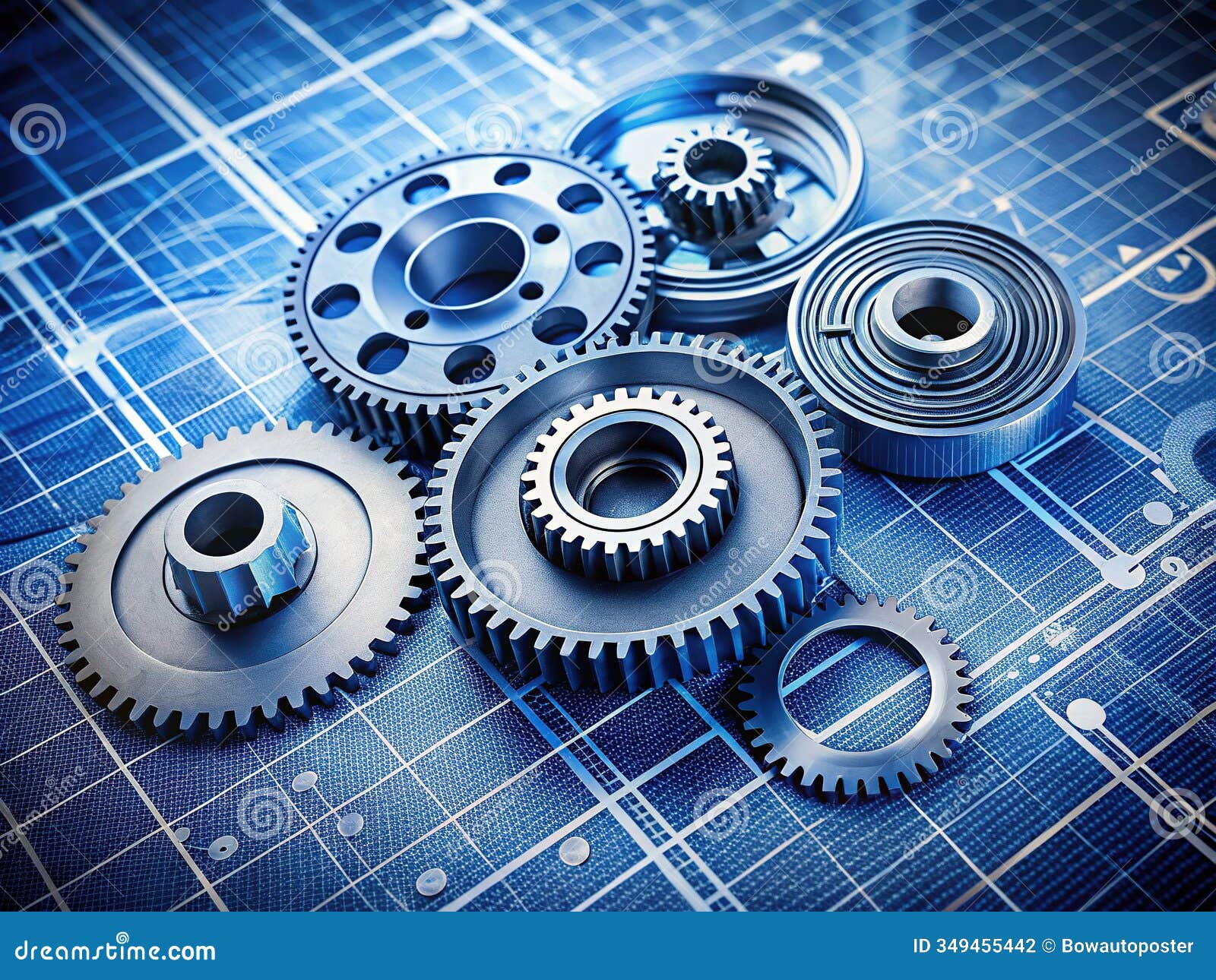 Detailed Engineering Drawing of a Precisely Engineered Gear Train a ...