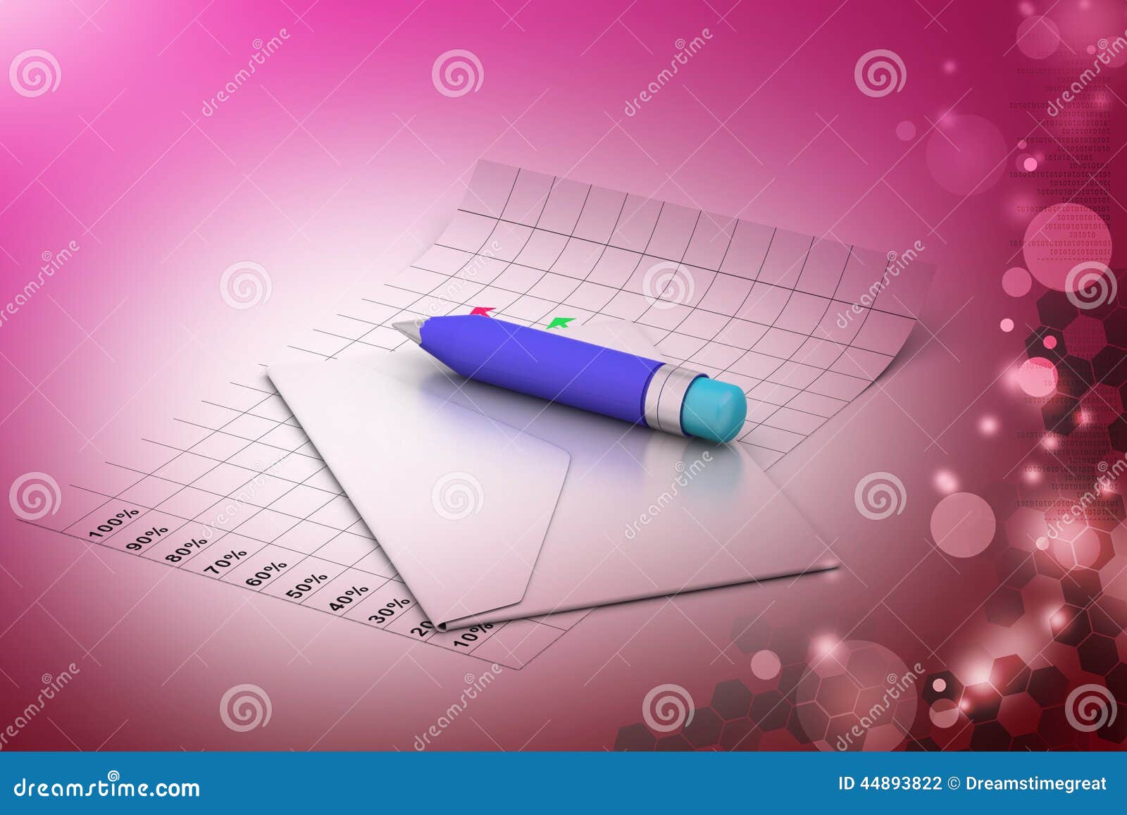 Detailed Envelope and Pencil Stock Illustration - Illustration of ...