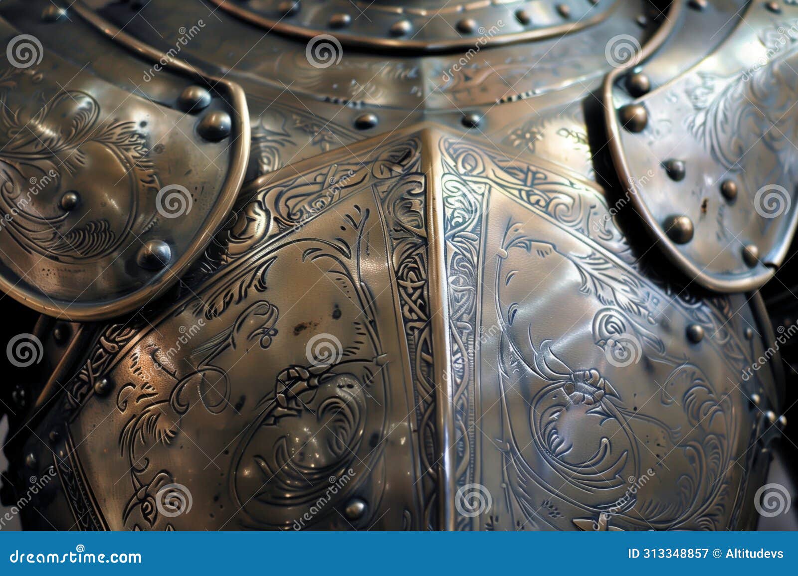 Detailed Etching on a Suit of Plate Armor Stock Image - Image of knight ...