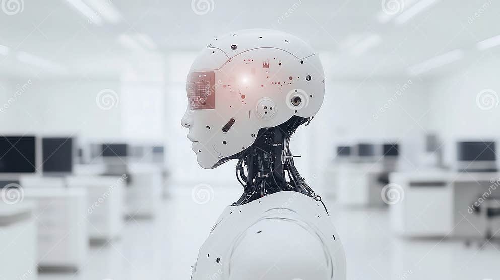 Close-up View of Advanced AI-driven Prosthetic Interface with Neural ...