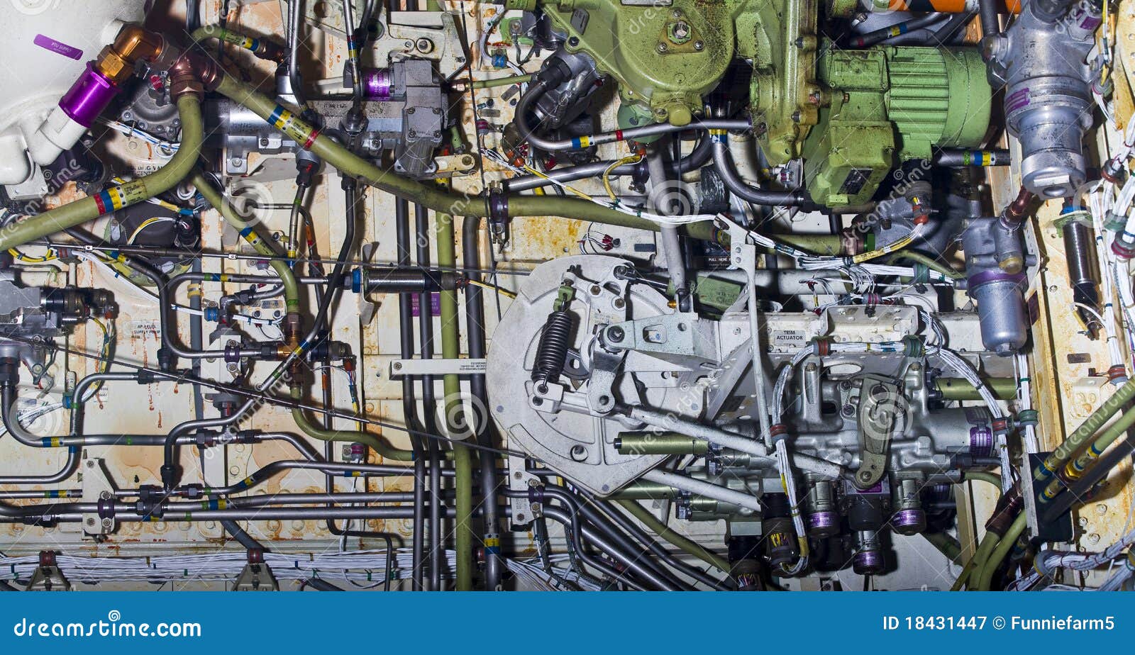 Detailed Exposure of Aircraft Parts. Stock Image - Image of background ...