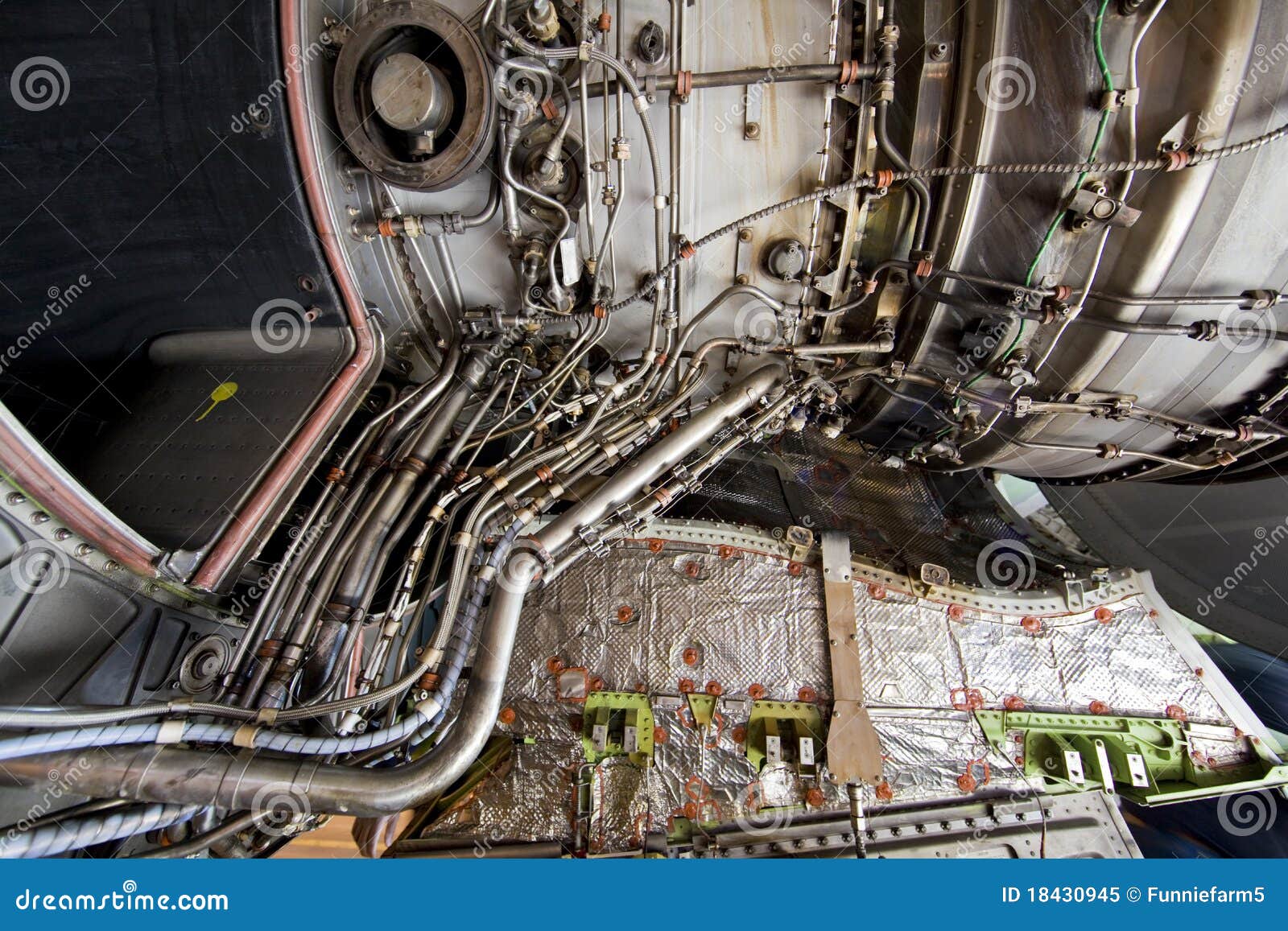 Detailed Exposure Of A Turbine Jet Engine Parts. Royalty-Free Stock ...
