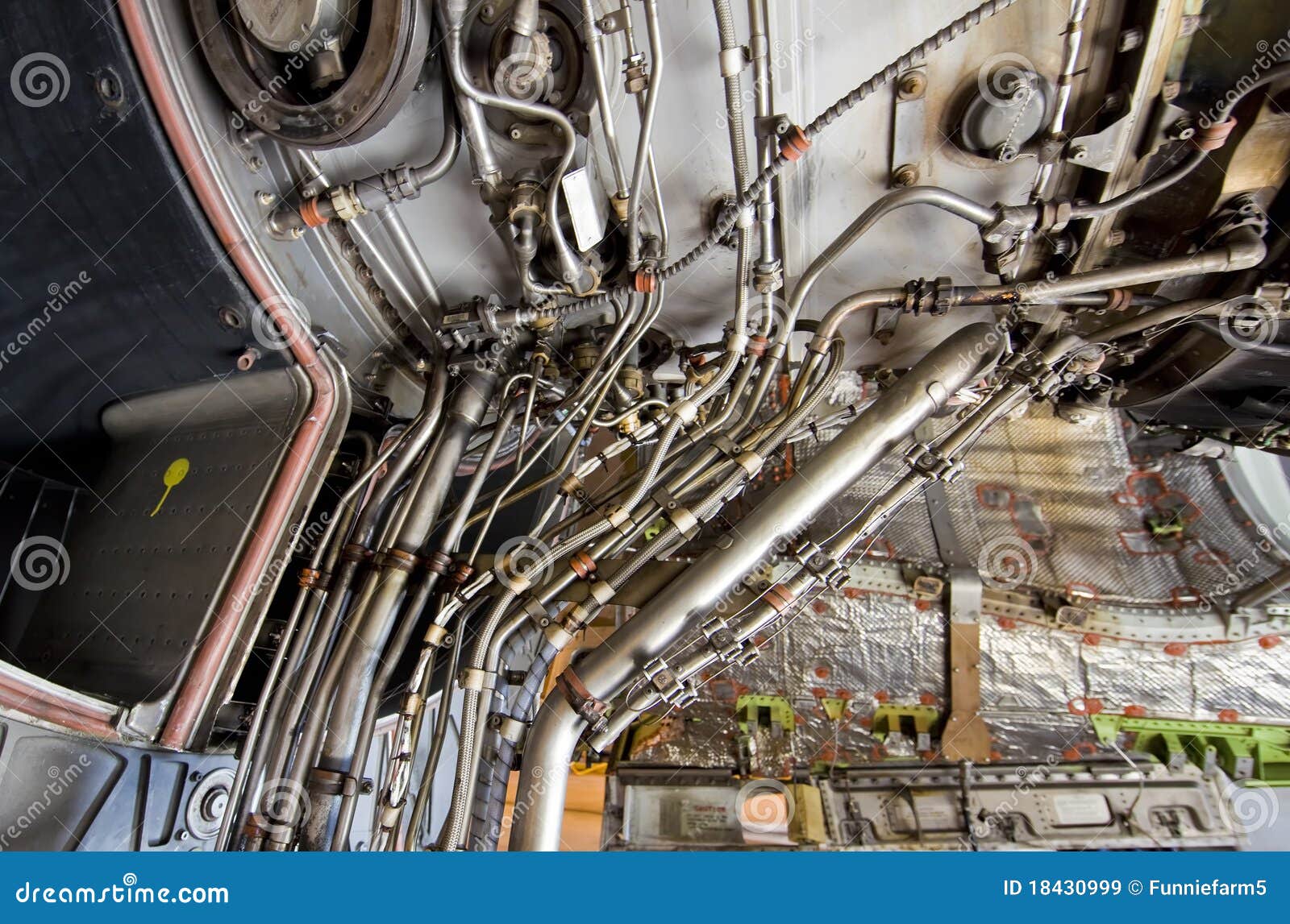 Detailed Exposure Of A Turbine Jet Engine Parts. Royalty-Free Stock ...