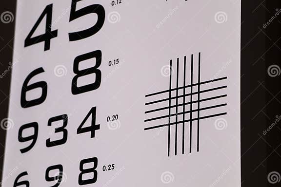 Detailed Eye Chart Closeup Featuring Numbers and Lines for Precise ...