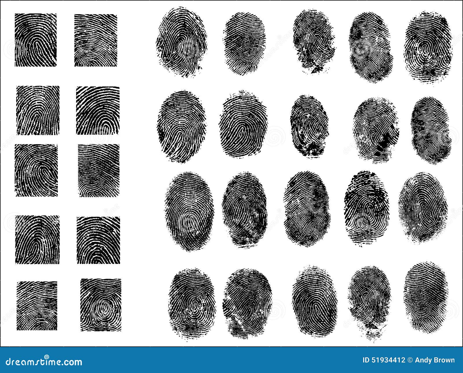 30 Detailed Fingerprints Very High Resolution Stock Vector ...