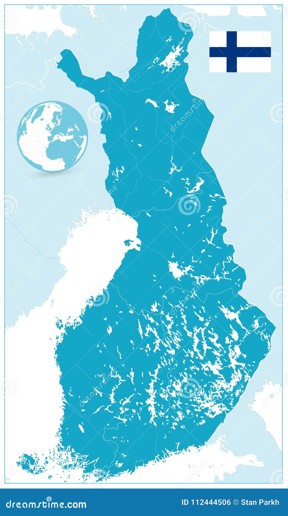 The Detailed Map Of The Finland With Regions Vector Illustration ...