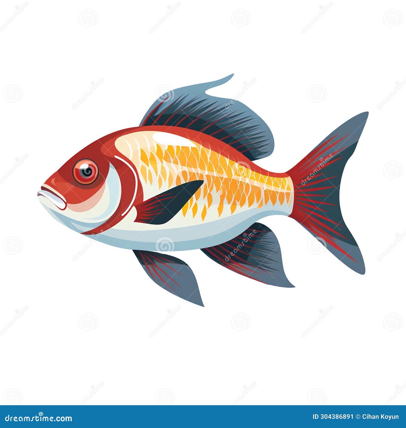 Detailed Fish Drawing For Educational Poster Royalty-Free Stock ...