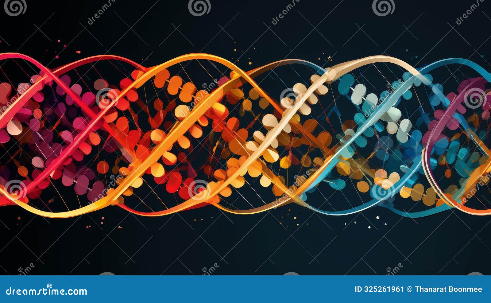 Detailed Flat Illustration of Intricate DNA Texture with High ...