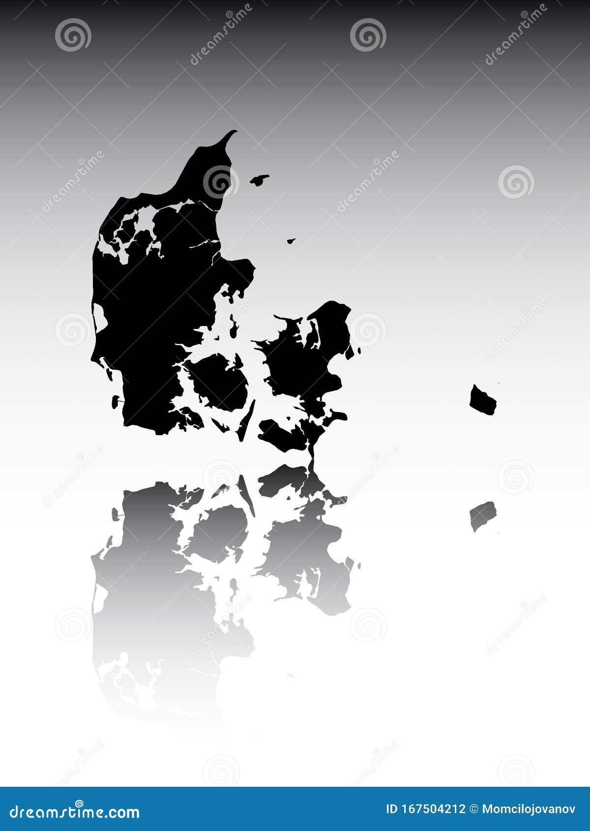 Black map of Denmark stock vector. Illustration of kingdom - 167504212