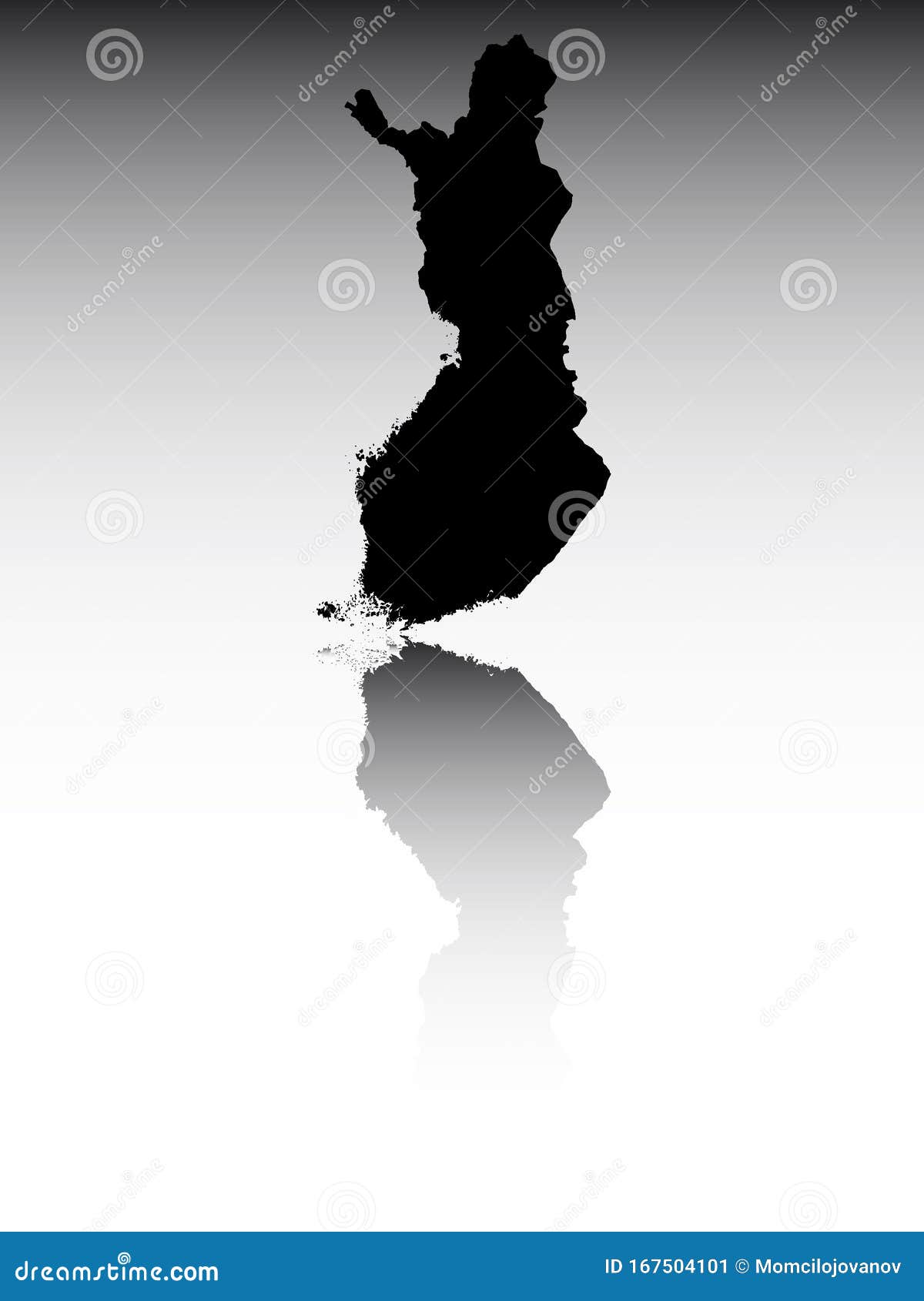 Black Map Of Finland On Gray Europe Map Vector Illustration ...
