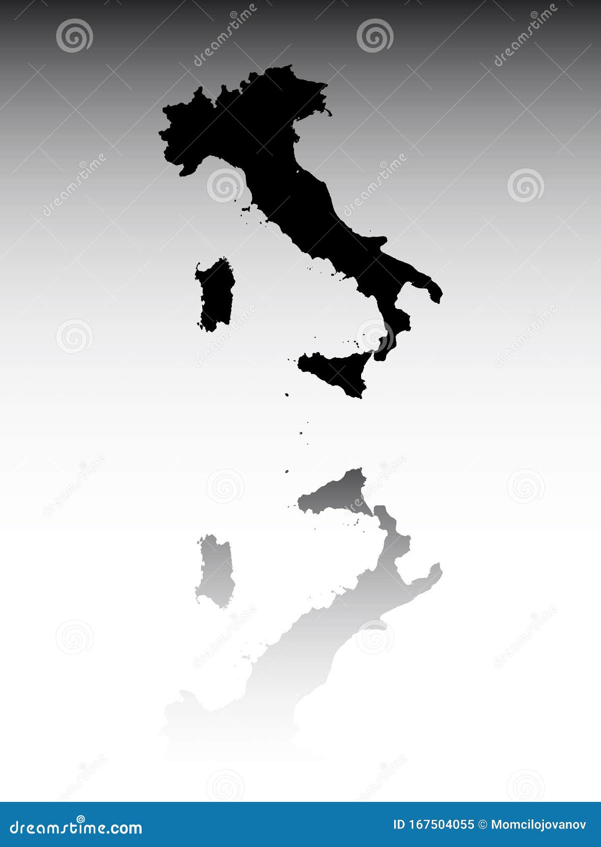 Black map of Italy stock vector. Illustration of france - 167504055