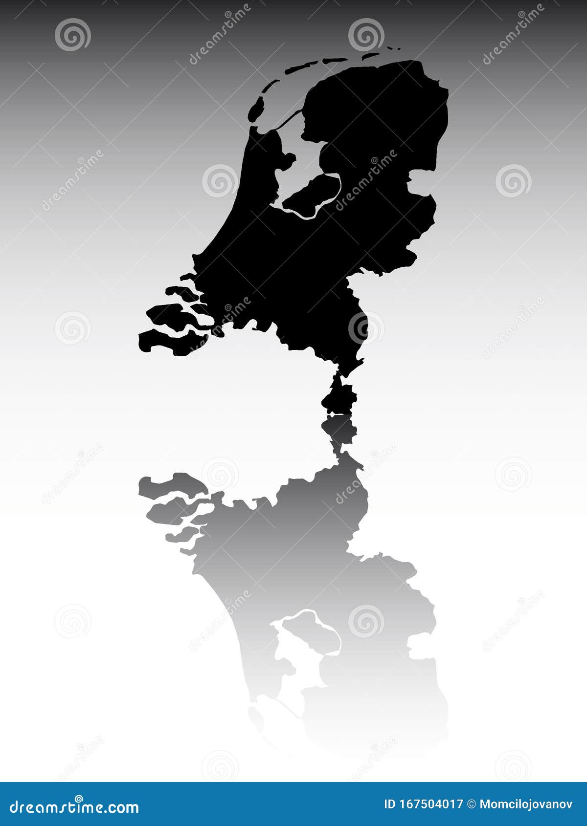 Black map of Netherlands stock vector. Illustration of united - 167504017