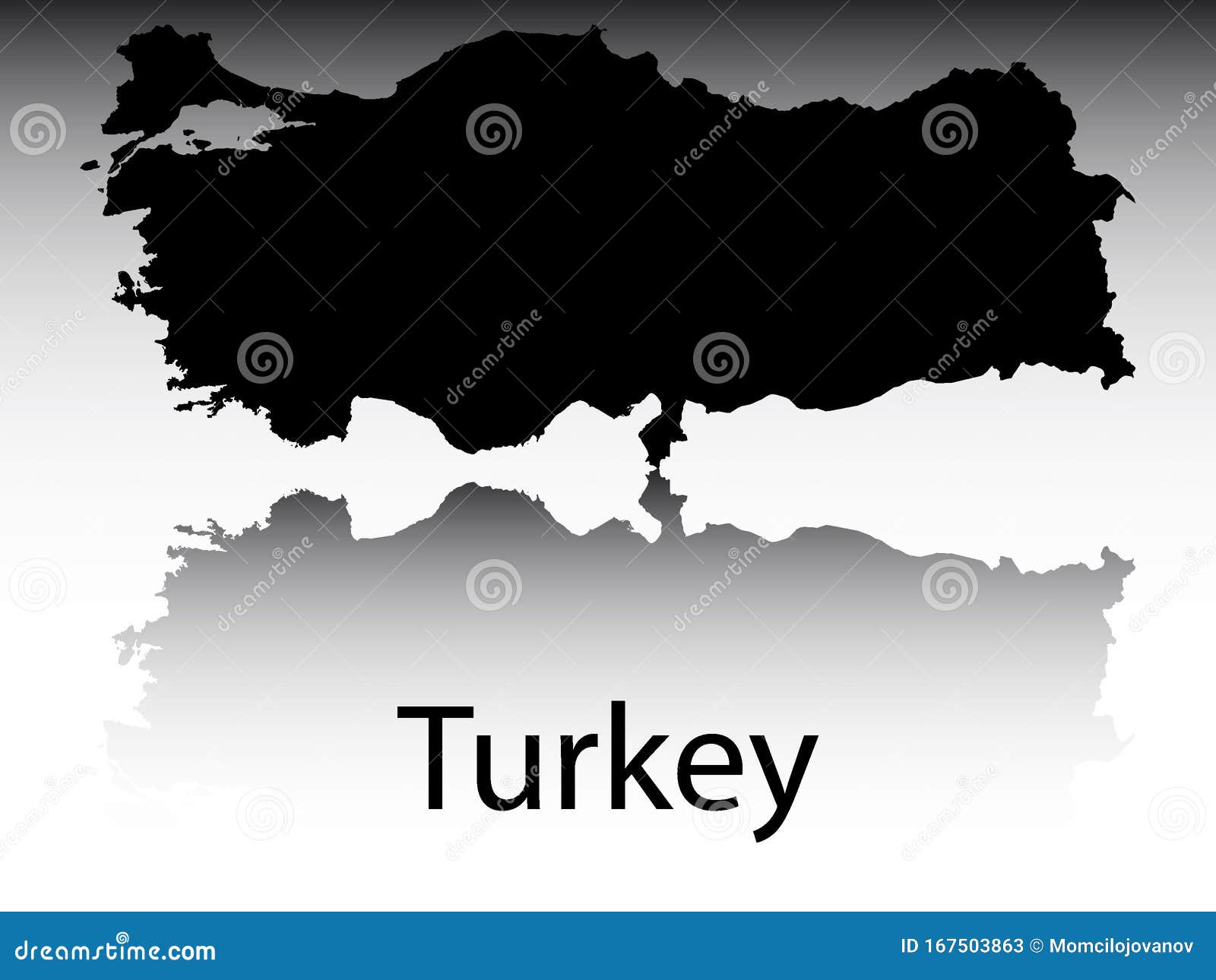 Black Map of Turkey stock vector. Illustration of silhouette - 167503863