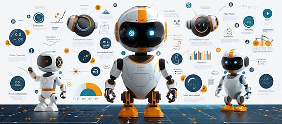 Evolution and Development of Humanoid Robots Stock Illustration ...