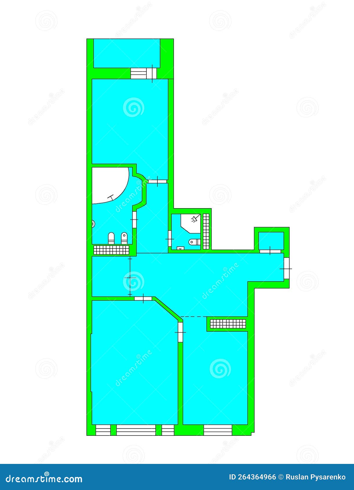 Detailed Floor Plan Overhead Top View. Architect Designer Concept Idea ...