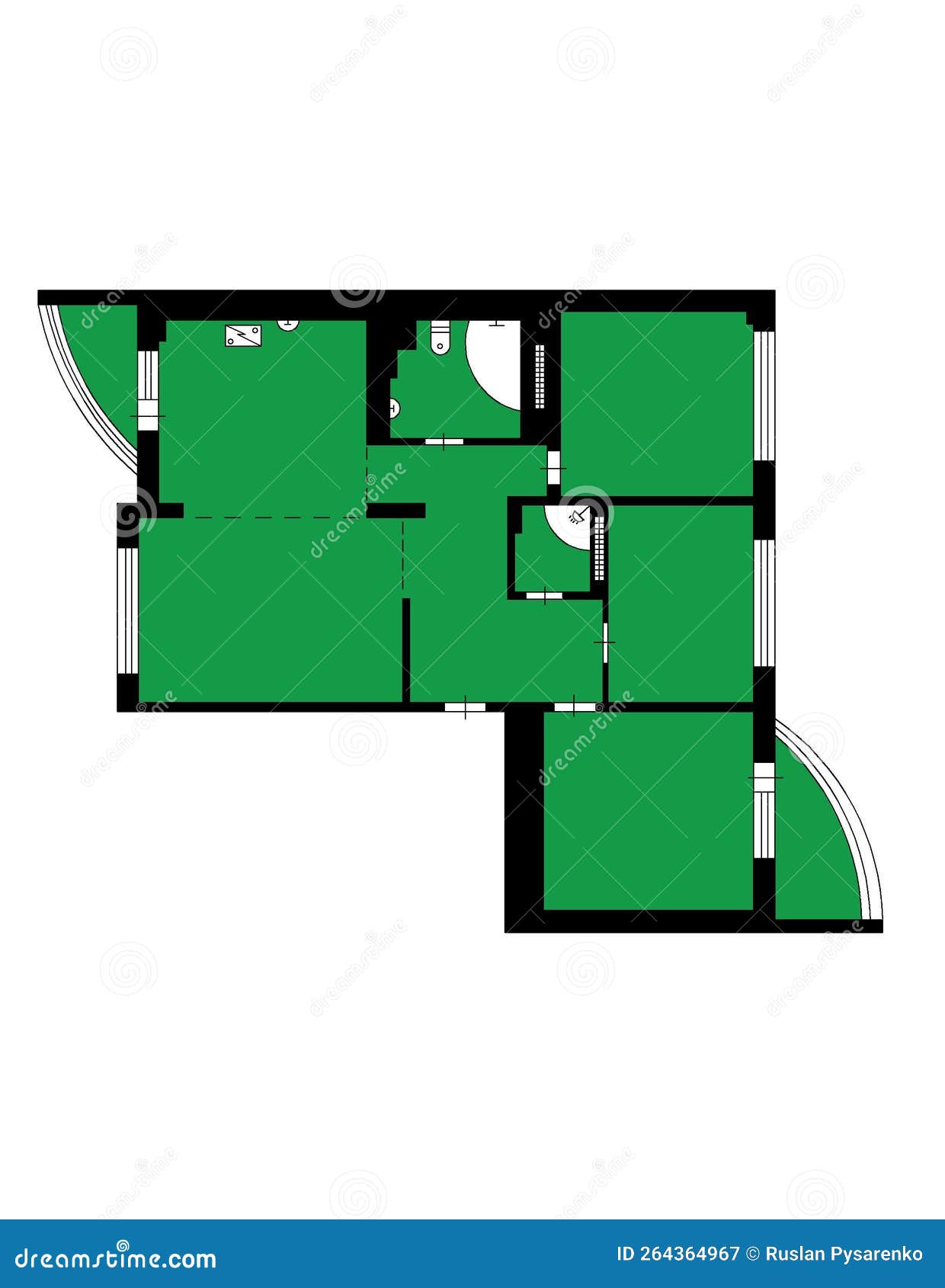 Detailed Floor Plan Overhead Top View. Architect Designer Concept Idea ...