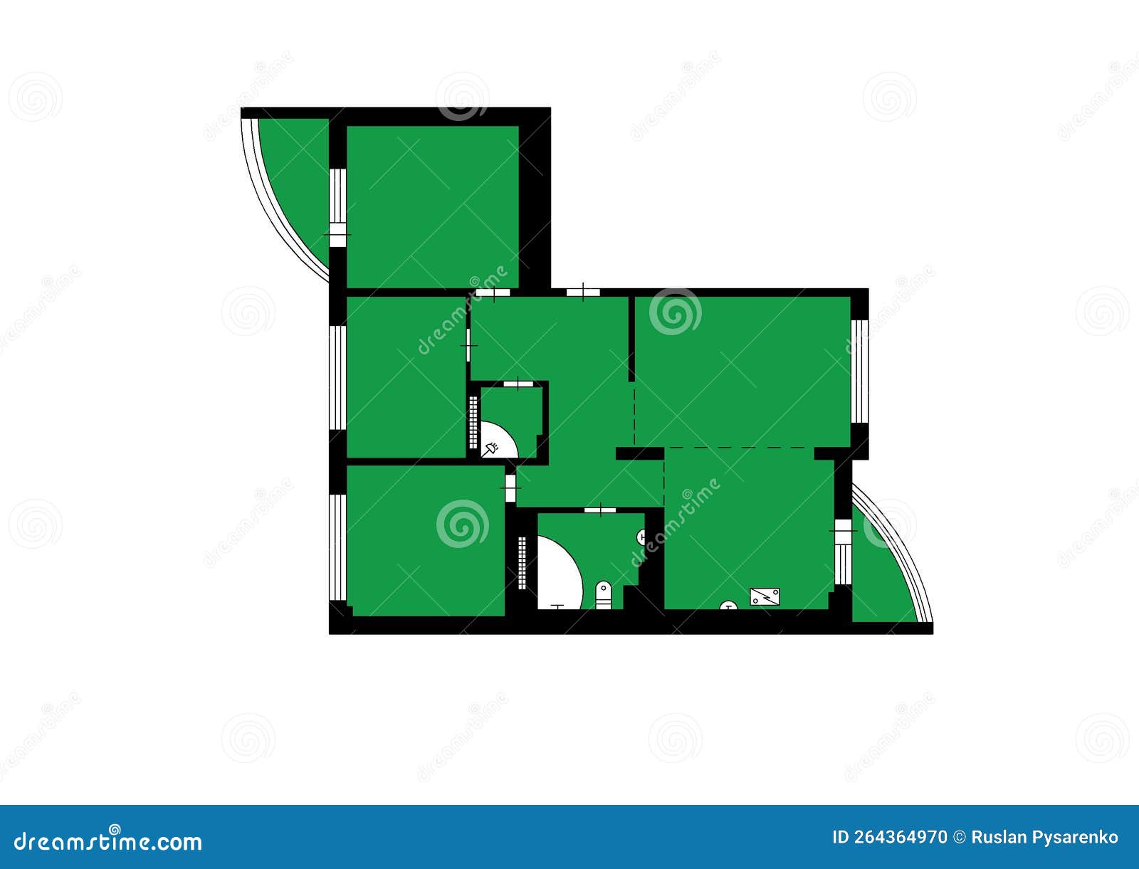 Detailed Floor Plan Overhead Top View. Architect Designer Concept Idea ...