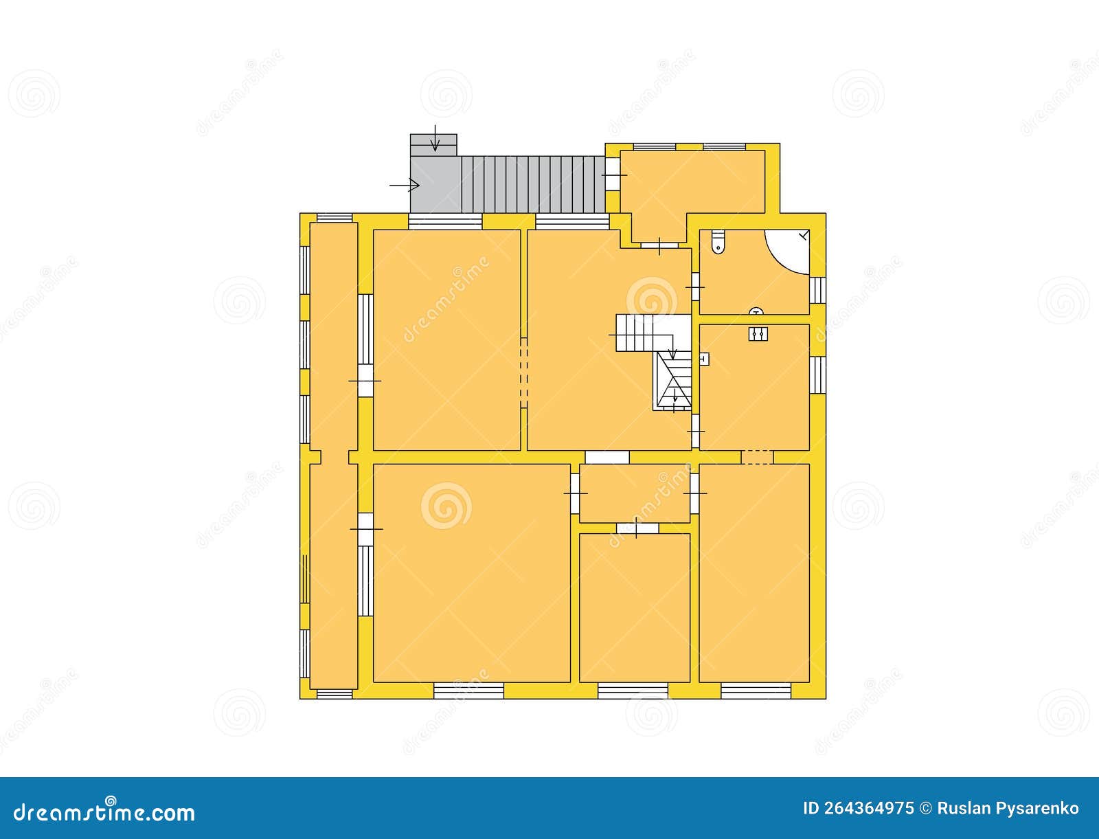 Detailed Floor Plan Overhead Top View. Architect Designer Concept Idea ...