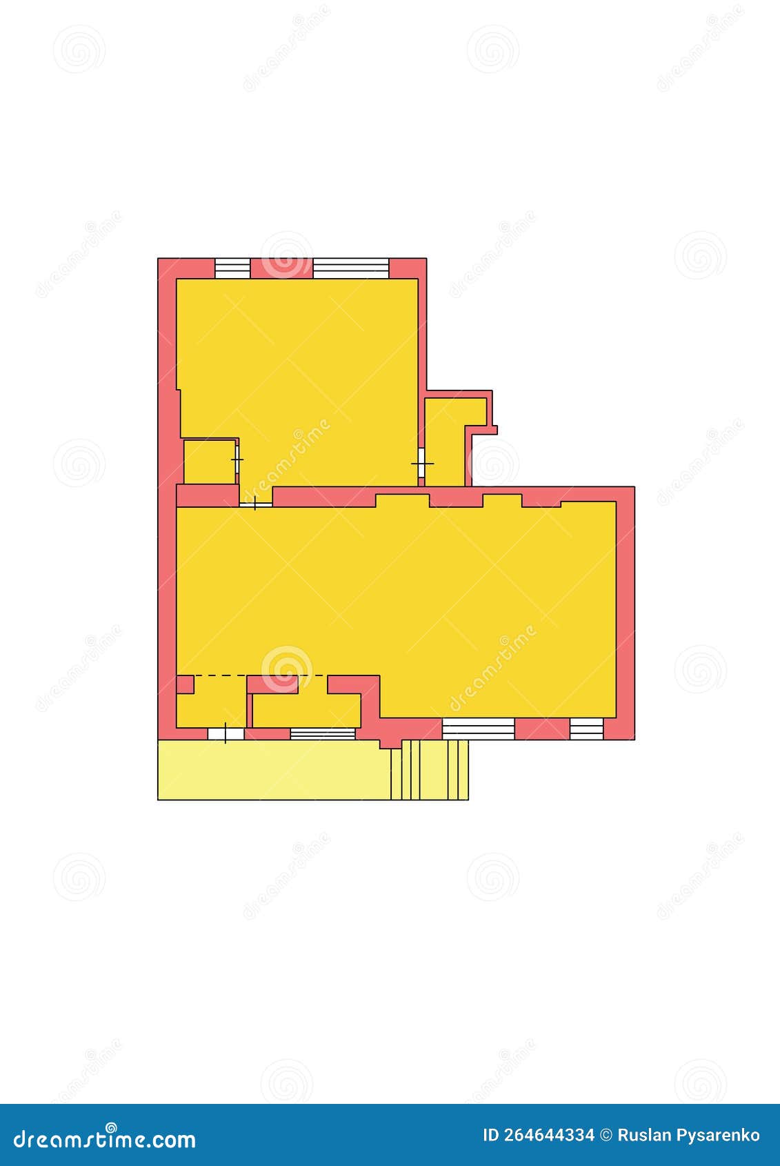 Isolated Floor Plan with Black Walls, Blueprint of Apartment, House ...