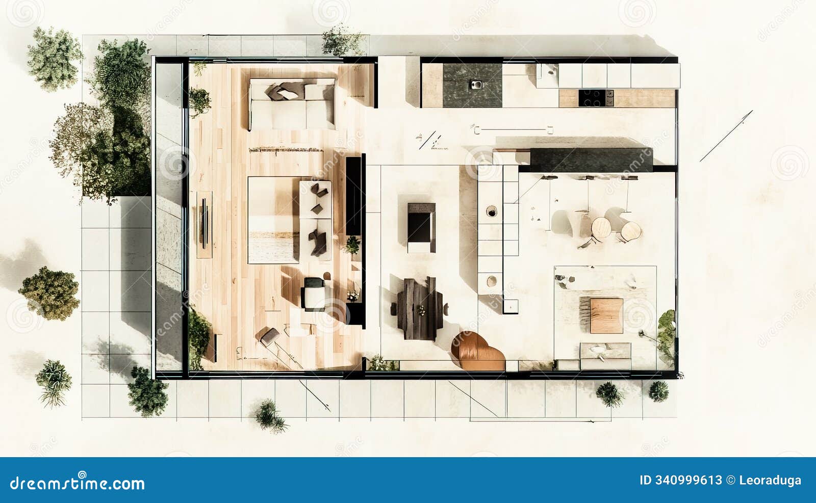 A Detailed Floorplan of a Ground Floor, Showcasing the Layout of Rooms ...