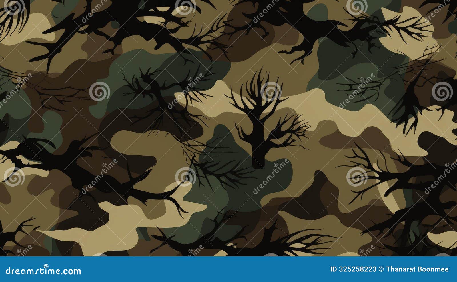 Detailed Forest Camouflage Pattern with Clean Lines, Flat Texture, High ...