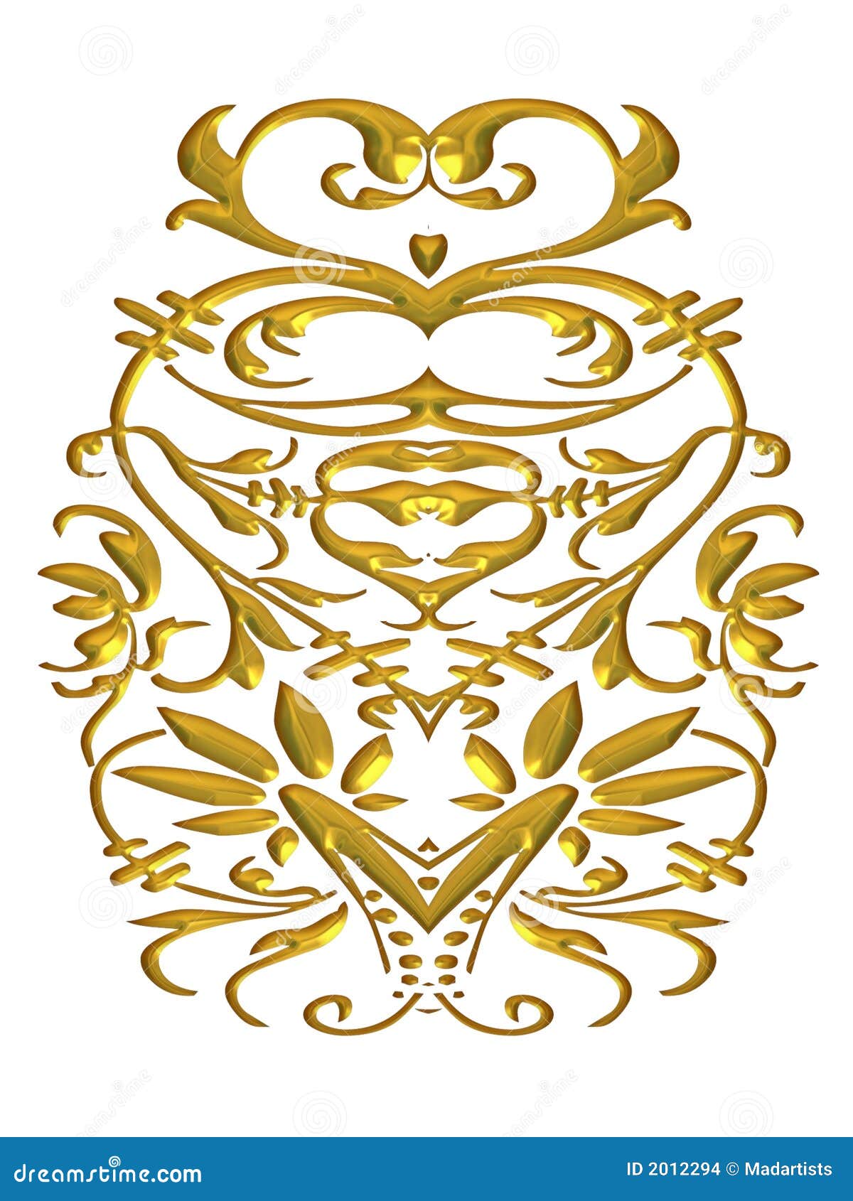 Detailed Gold Flourish Pattern Stock Illustration - Illustration of ...