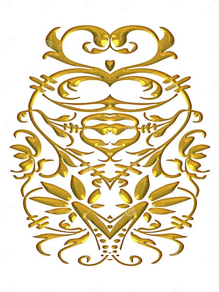 Detailed Gold Flourish Pattern Stock Illustration - Illustration of ...