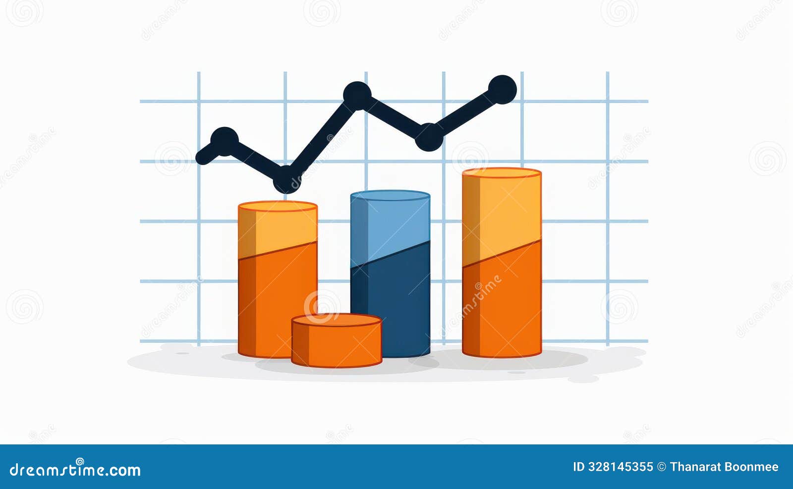 Line Charts. Modern Infographic Set Diagrams Curves Development Graphs ...