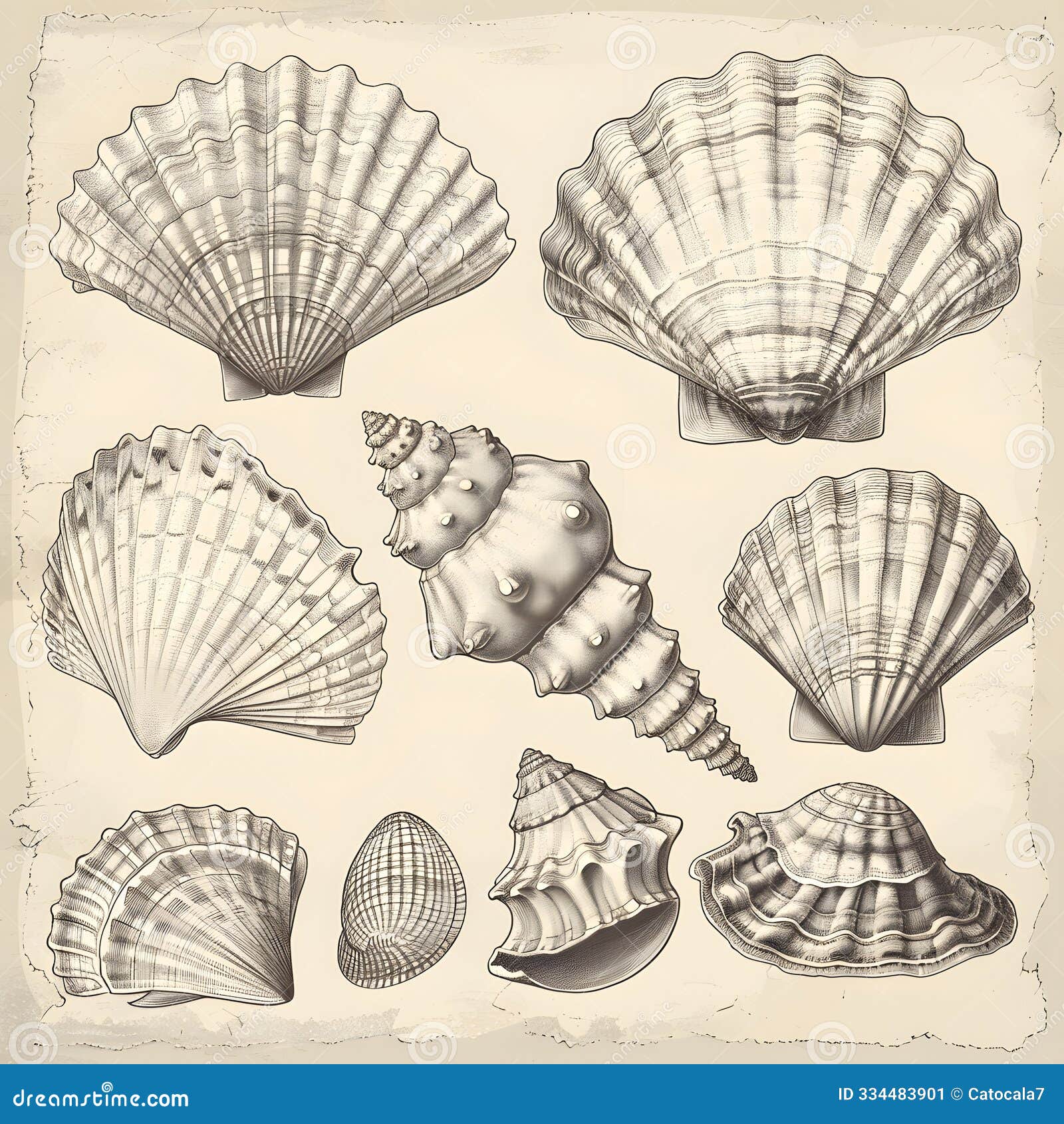 A Detailed Guide Featuring Vintage Illustrations of Different Shells ...