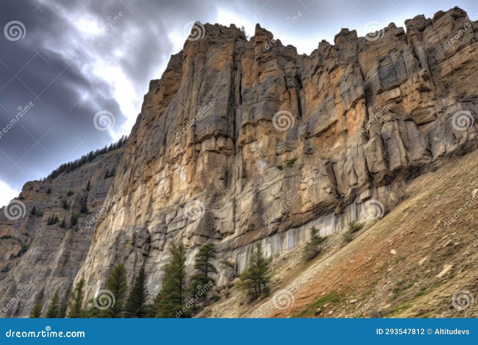 Detailed Hdr Image of a Rocky Mountain Cliff Stock Photo - Image of ...