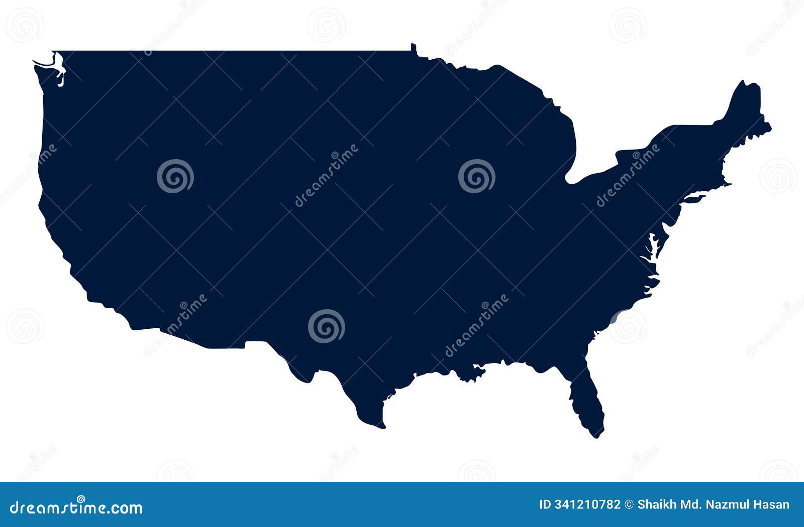 Detailed and High Resolution Vector USA Map with Realistic Borders ...