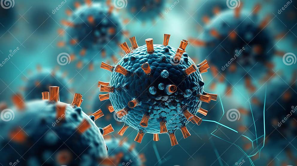 Detailed, Highresolution Texture of Menacing Virus Particles Under ...