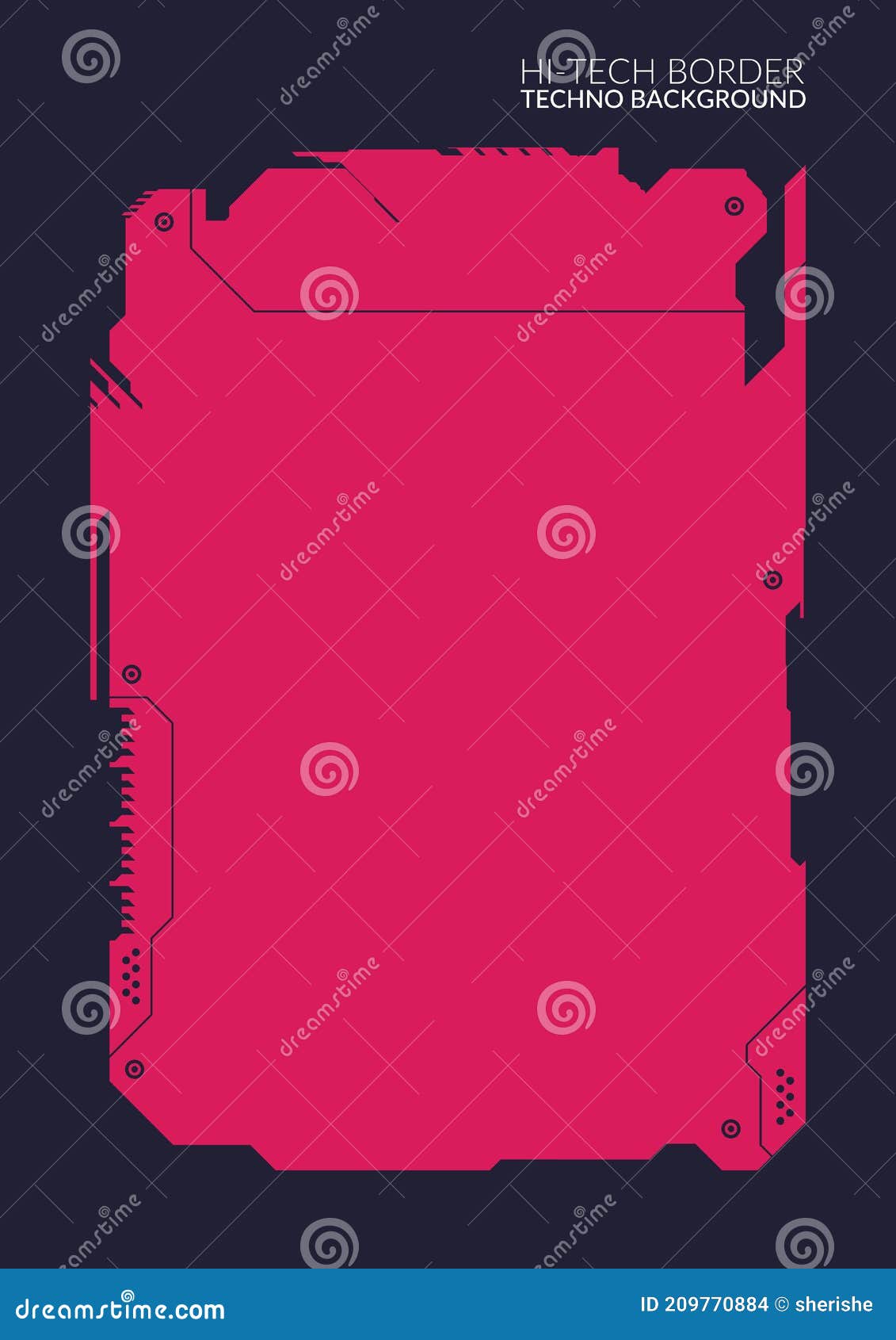 SCI-FI Detailed Hitech Border Background Stock Vector - Illustration of ...