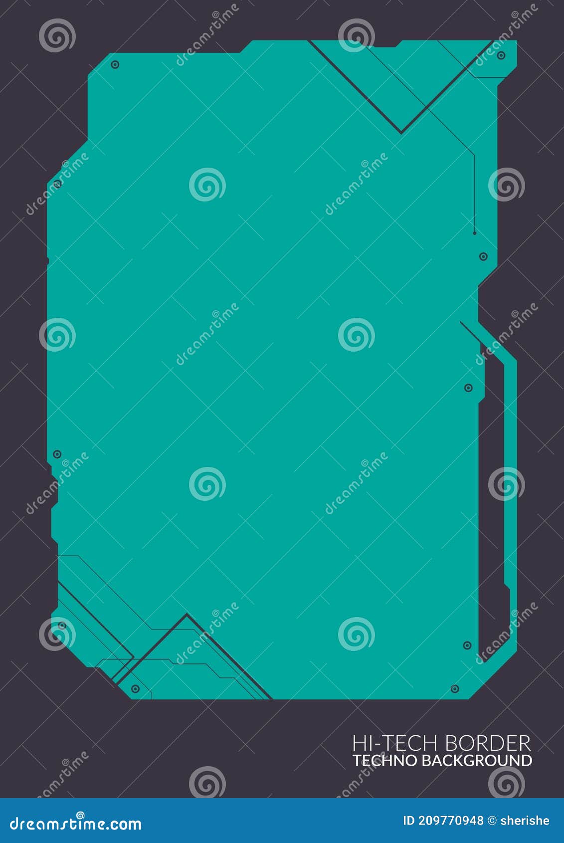 SCI-FI Detailed Hitech Border Background Stock Vector - Illustration of ...